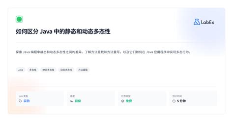 如何区分 Java 中的静态和动态多态性 Labex