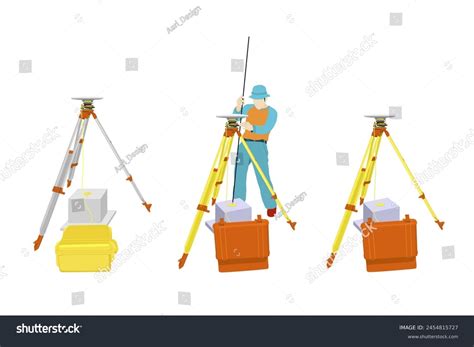 Positioning Survey Using Geodetic Gps Tool Stock Vector Royalty Free 2454815727 Shutterstock