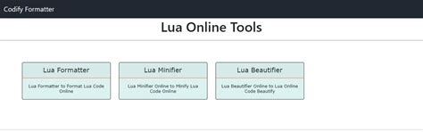 online lua tools