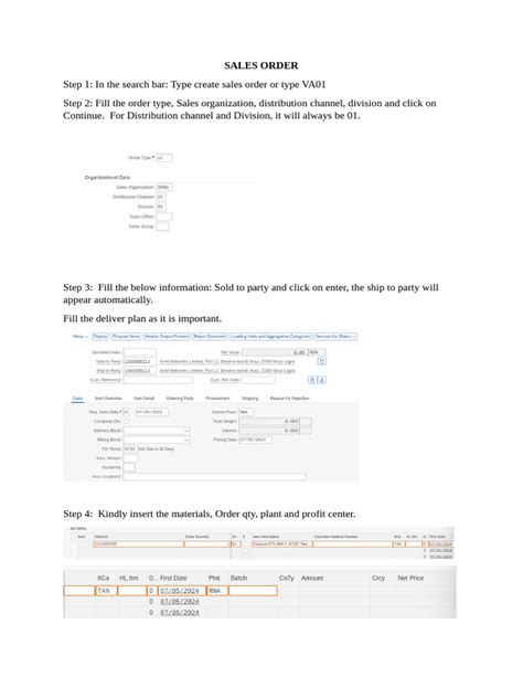 Creation Of Sales Order Sap Pdf