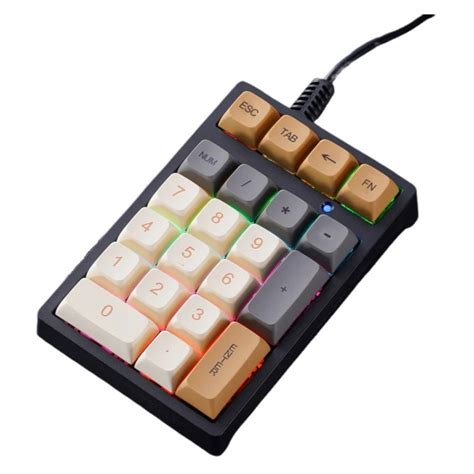 Apayado T21 Mini Numric Keypad Wired 21 Keys Mechanical Numric Keyboard Backlight Portable For