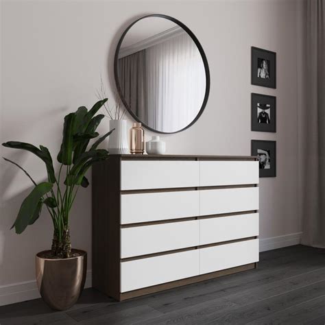 Комод 8 висувних ящиків з фасадами кмд 14 1402х978х400 мм венге білий — ціна 7007 грн у