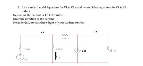 solved 2 use standard nodal equations for v1 and v2 nodal