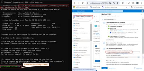 where to upload the linux vm pem file in azure to get the path stack
