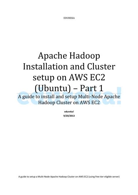 pdf apache hadoop installation and cluster setup on aws ec2 dokumen