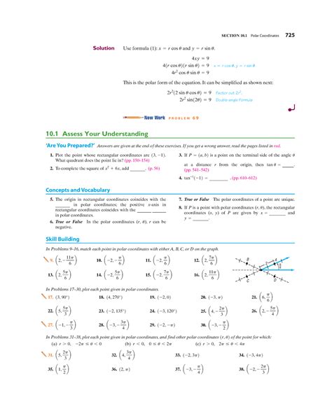 Mathematics Algebra Trigonometry 81 Section 10 Polar Coordinates 725 Use Formula 1