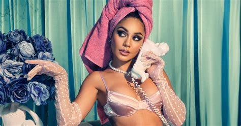 Vanessa Hudgens Poses In A Pink Bra And Briefs For A Barbiecore Themed