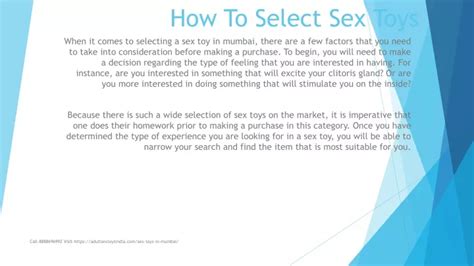 Ppt How To Select Sex Toys In Mumbai Powerpoint Presentation Free
