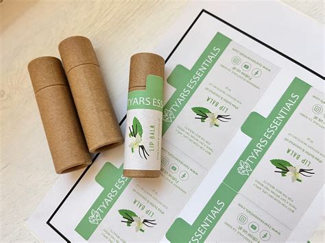 Editable Lip Balm Label Template For Canva Tyars Essentials
