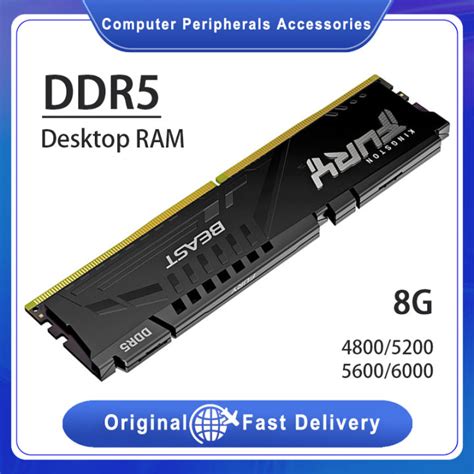 Kingston Ddr5 Ram Hyperx Fury Module 8gb Memoria Rams Ddr5 Pc Desktop 4800mhz 5200mhz 5600mhz