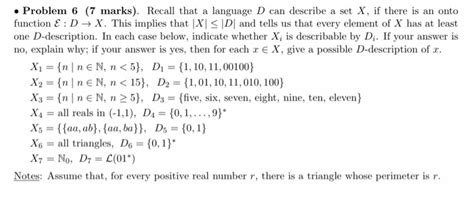 Solved Problem 6 7 Marks Recall That A Language D Can Chegg Com