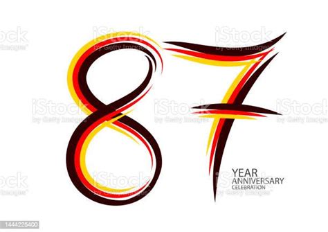 87 주년 기념 축하 로고 타입 다채로운 선 벡터 87 번째 생일 로고 87 숫자 디자인 배너 템플릿 초대 카드 포스터 티셔츠에 대 한 로고 번호 요소 그래픽 디자인