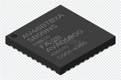 Microchip Computer Electronic Component Microchip Icon Isometric Microchip Computer Processor