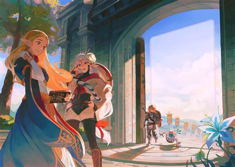 Link Princess Zelda Impa And Terrako The Legend Of Zelda And More Drawn By Lisa Mochii