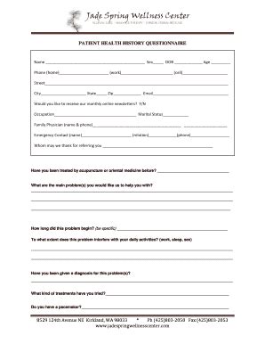 Fillable Online Name Sex DOB Age Fax Email Print PdfFiller