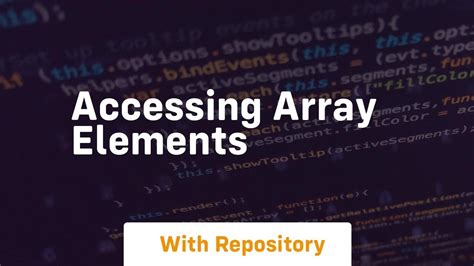 accessing array elements youtube