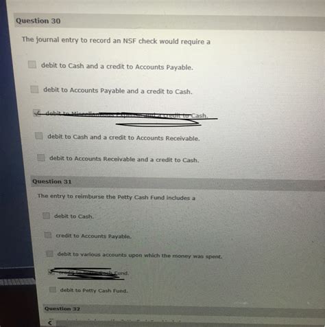 Solved The Journal Entry To Record An Nsf Check Would