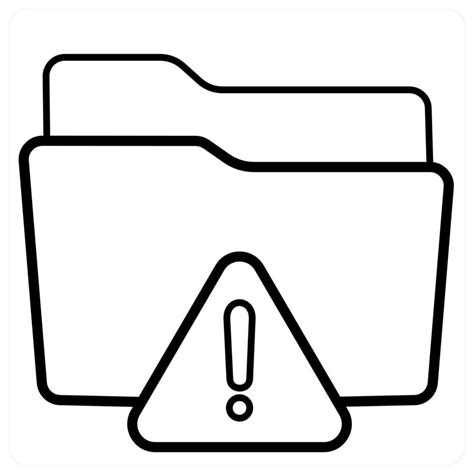 Warning And Folder Icon Concept In Black Line Color 65347668 Vector Art At Vecteezy