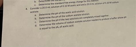 Solved C Determine The Standard Free Energy Change For This Chegg