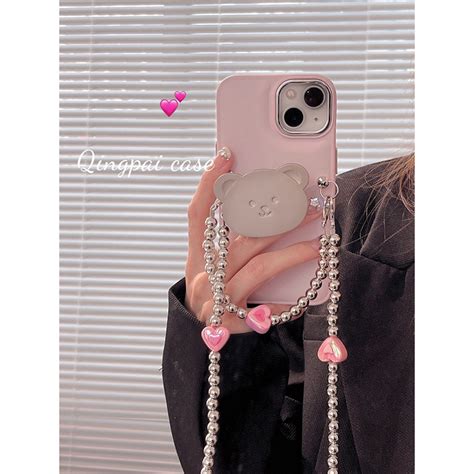 Jual Pinky Metal Bear Popsocket Sling Wallet Pouch Branded Case Lanyard