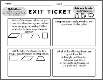 Envision Topic 15 Grade 3 Exit Tickets By That So Third Grade TPT