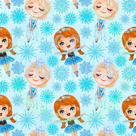 Frozen Digital Paperelsaelsa Seamless Patternseamless Patternmagic Kingdom Seamlessfrozen