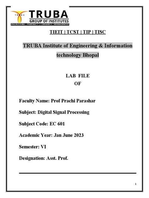 Lab Course File Ec 601 Dsp Pdf Discrete Fourier Transform Computer Science