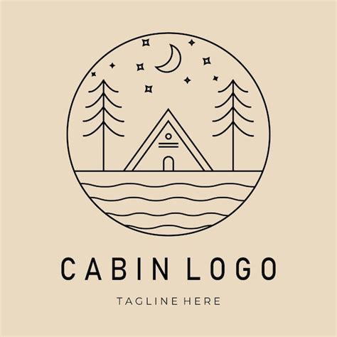 상징 벡터 일러스트와 함께 캐빈 로고 아이콘 템플릿 디자인 프리미엄 벡터