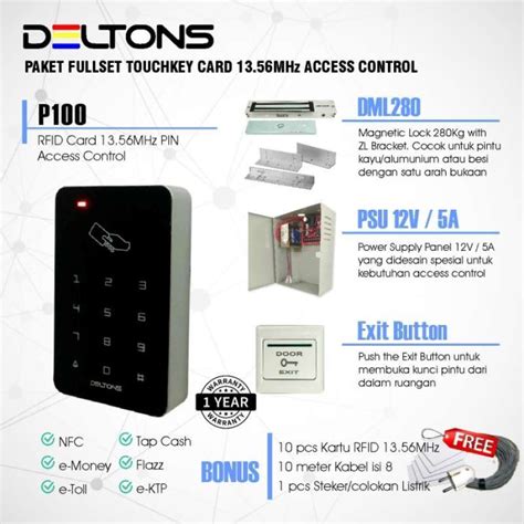 Jual Smart Door Access Control Rfid Card 13 56mhz E Money Magnetic Em Lock Touchless Exit Di