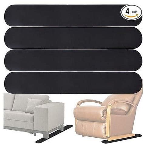 4pcs Anti Slip Furniture Rail Pads Rubber Floor Protectors Recliner