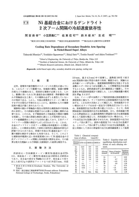 Pdf Cooling Rate Dependence Of Secondary Dendrite Arm Spacing In