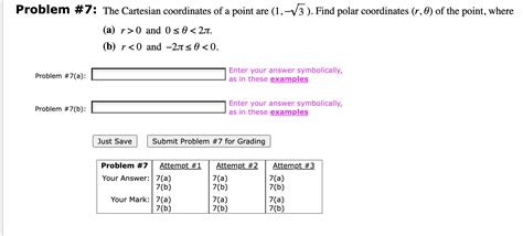 Solved Problem The Cartesian Coordinates Of A Point Chegg