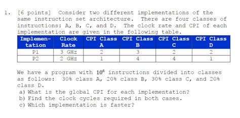 solved 1 [6 points] consider two different implementations