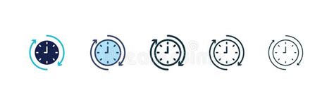 Conjunto De Vectores De Iconos De Tiempo Activo Y Tiempo De Inactividad
