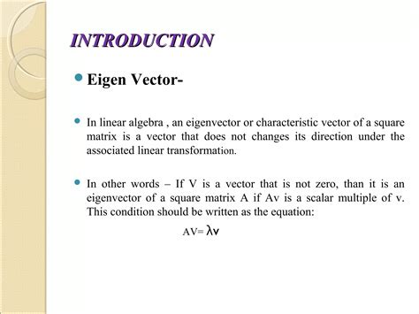 Eigenvalues And Eigenvectors Ppt Physics Science