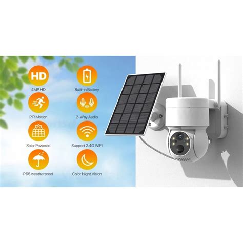 Ip Wifi Vrtljiva Kamera 4mp Full Hd 1080p Solarno Polnjenje