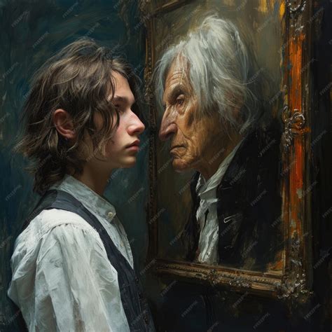 Premium Ai Image Dorian Gray And His Aging Old Portrait The Once