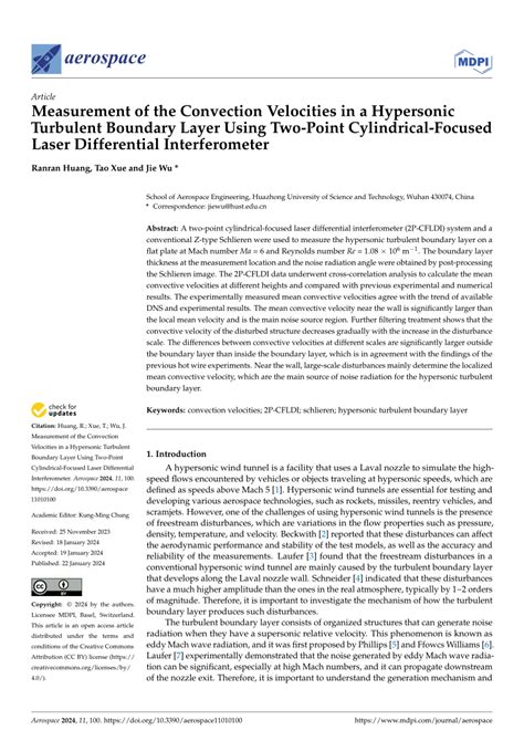 pdf measurement of the convection velocities in a hypersonic