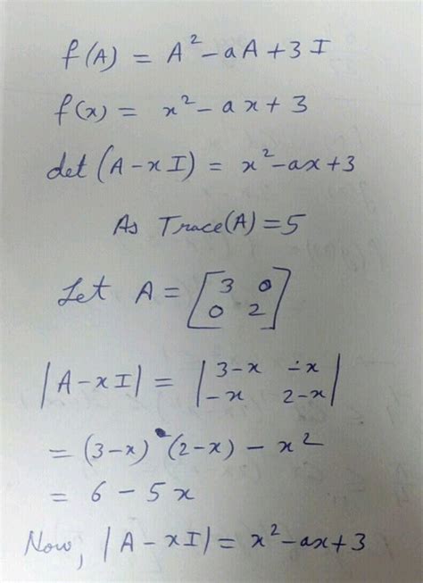 "5. ( quad ) Let ( A=left[a_{i j}right]_{2 times 2} ) be a matrix such that ( operatorname{Tr}(A ...