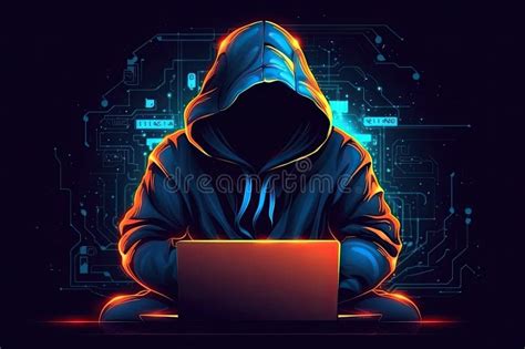 Anonymous Hacker Concept Of Hacking Cybersecurity Cybercrime Cyberattack Stock Illustration