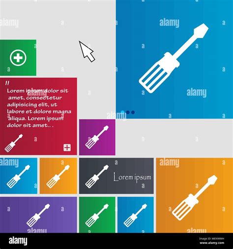 Screwdriver Icon Sign Buttons Modern Interface Website Buttons With Cursor Pointer Vector