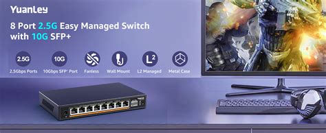 Yuanley 9 Port 25g Easy Managed Ethernet Switch Witch
