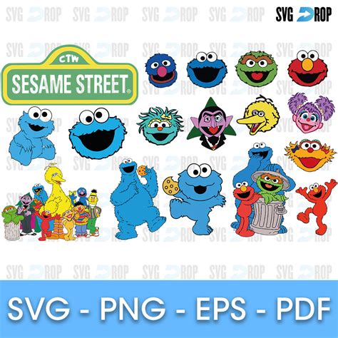 Sesame Street Bundle Svg Svg Drop