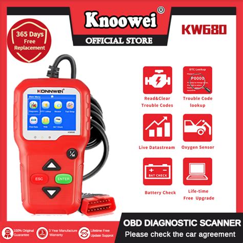 Konnwei Kw680 Obd2 Scanner Obd12v Auto Diagnostic Tool Supports Xp Win7