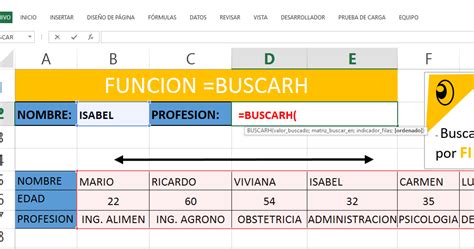 OS Como usar la función BUSCARH Excel