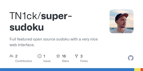 Github Tn1cksuper Sudoku Full Featured Open Source Sudoku With A