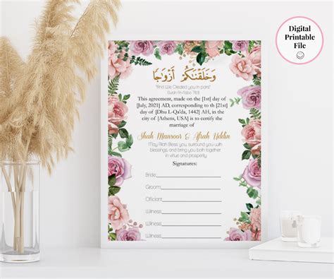 Nikah Contract Template