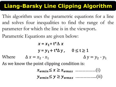 Liang Barsky Line Clipping Algorithm Ppt