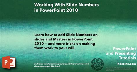 Working With Slide Numbers In PowerPoint For Windows