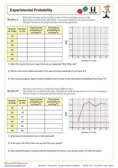 Experimental Probability Worksheet Fun And Engaging Pdf Worksheets